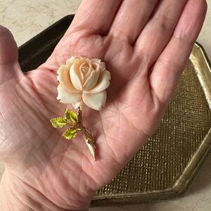 Arthur Pepper | Jewelry | Vintage Art Enamel Floral Brooch Pin Pink ...